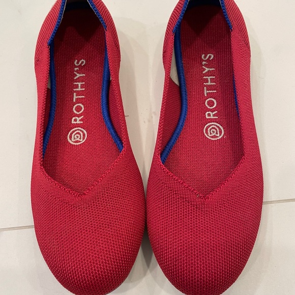 Rothy's | Shoes | Rothys The Flat In Red Round Toe | Poshmark